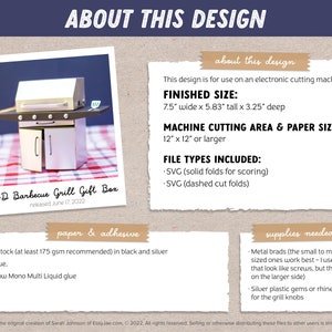 3D Grill Gift Box, Barbecue Grill Gift Card Holder SVG Cut File, 3D ...