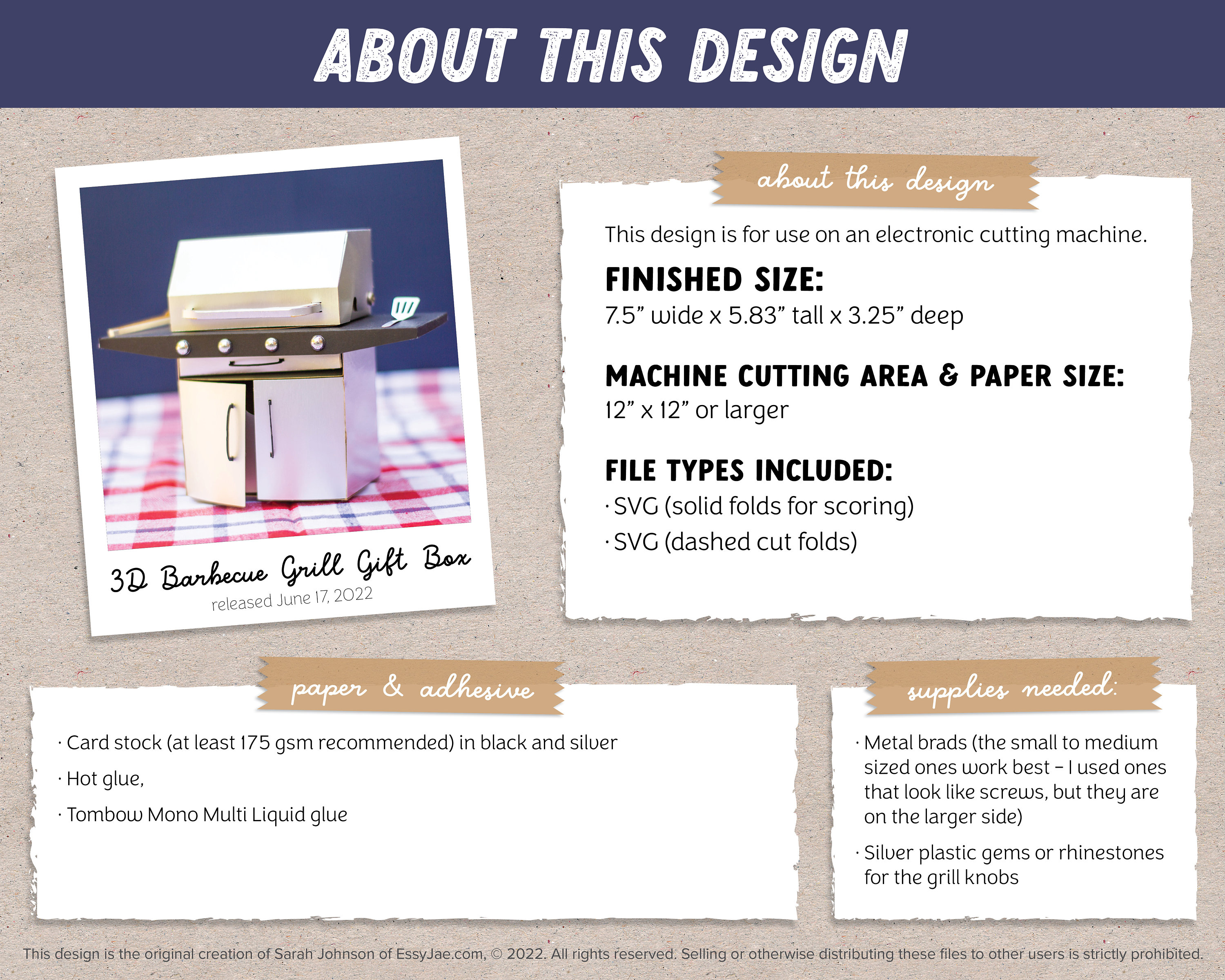 3D Grill Gift Box Barbecue Grill Gift Card Holder SVG Cut - Etsy