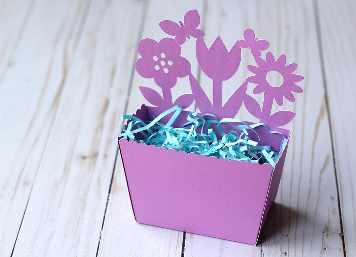 SVG File: Flower & Butterfly Gift Box / Treat Box SVG Cut File - Etsy