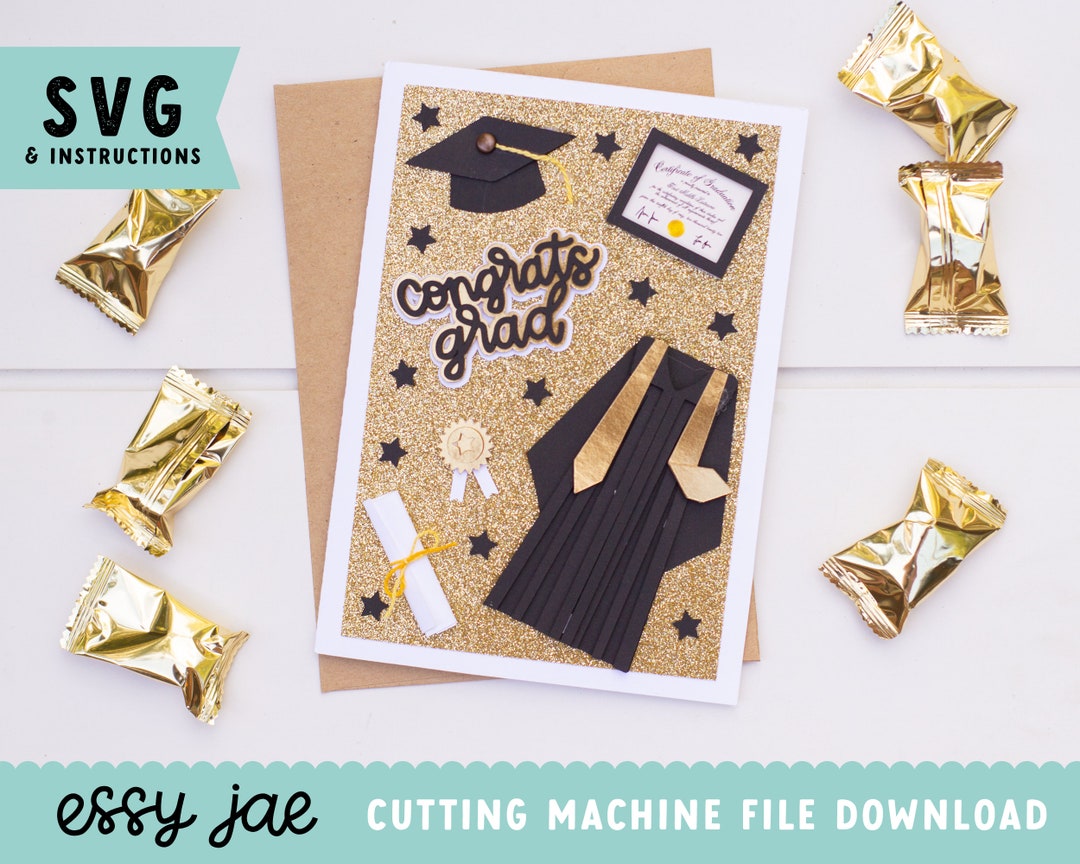 Graduation Card SVG Cut File Dimensional 5x7 Graduation Icon - Etsy