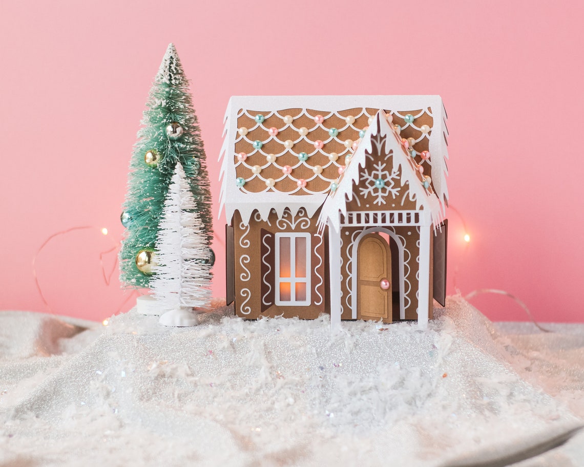 3D Gingerbread House SVG Cut File 3D Paper Gingerbread House Etsy