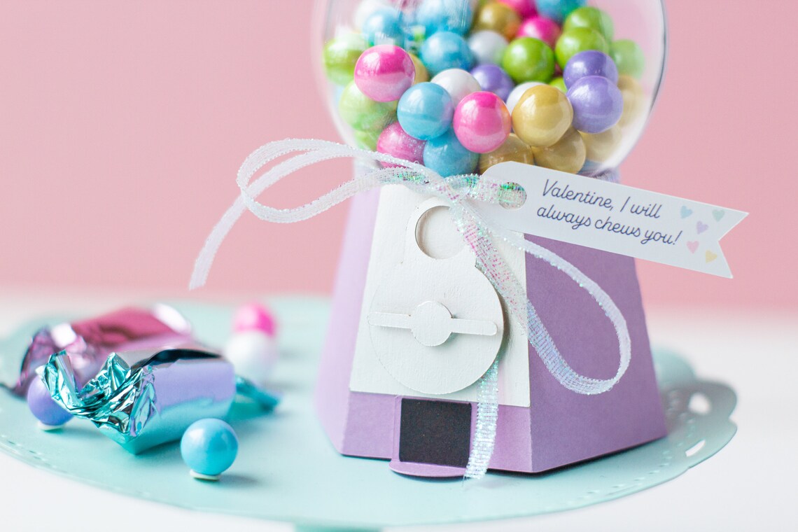 Mini 3D Gumball Machine SVG Cut Files Valentine Tags Pdf - Etsy