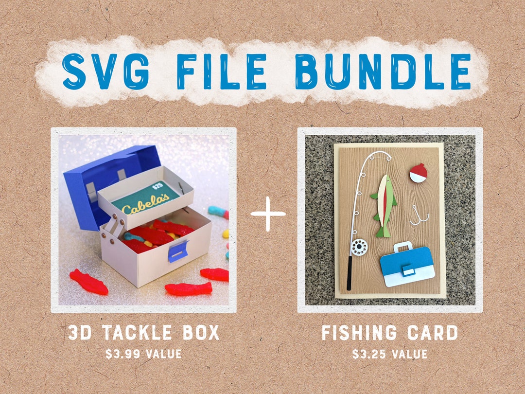 SVG Bundle: 3D Fishing Tackle Box SVG + Dimensional Fishing Card SVG ...