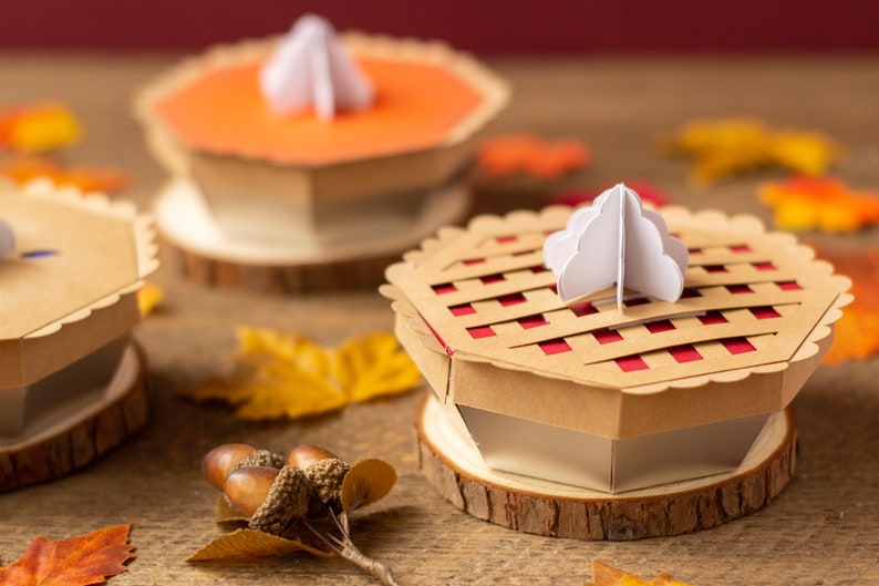 Mini 3D Pie Gift Box SVG Cut File Bundle of Pumpkin Pie, Lattice Pie ...