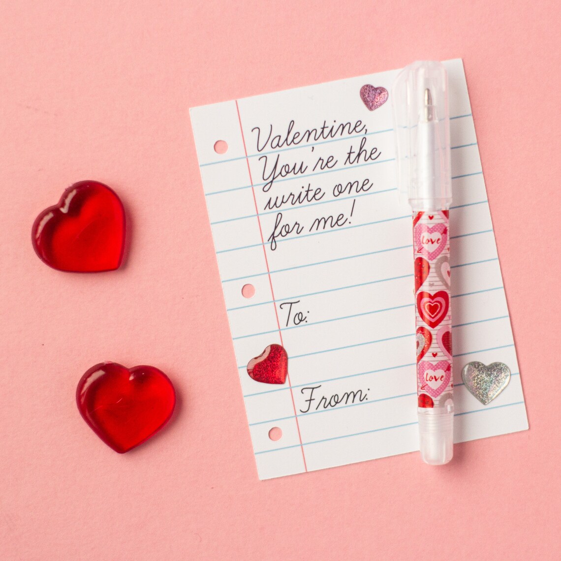 Printable Valentines With Cute Mini Notebook Paper | Etsy