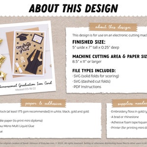 Graduation Card SVG Cut File - Dimensional 5x7 Graduation Icon Card SVG ...