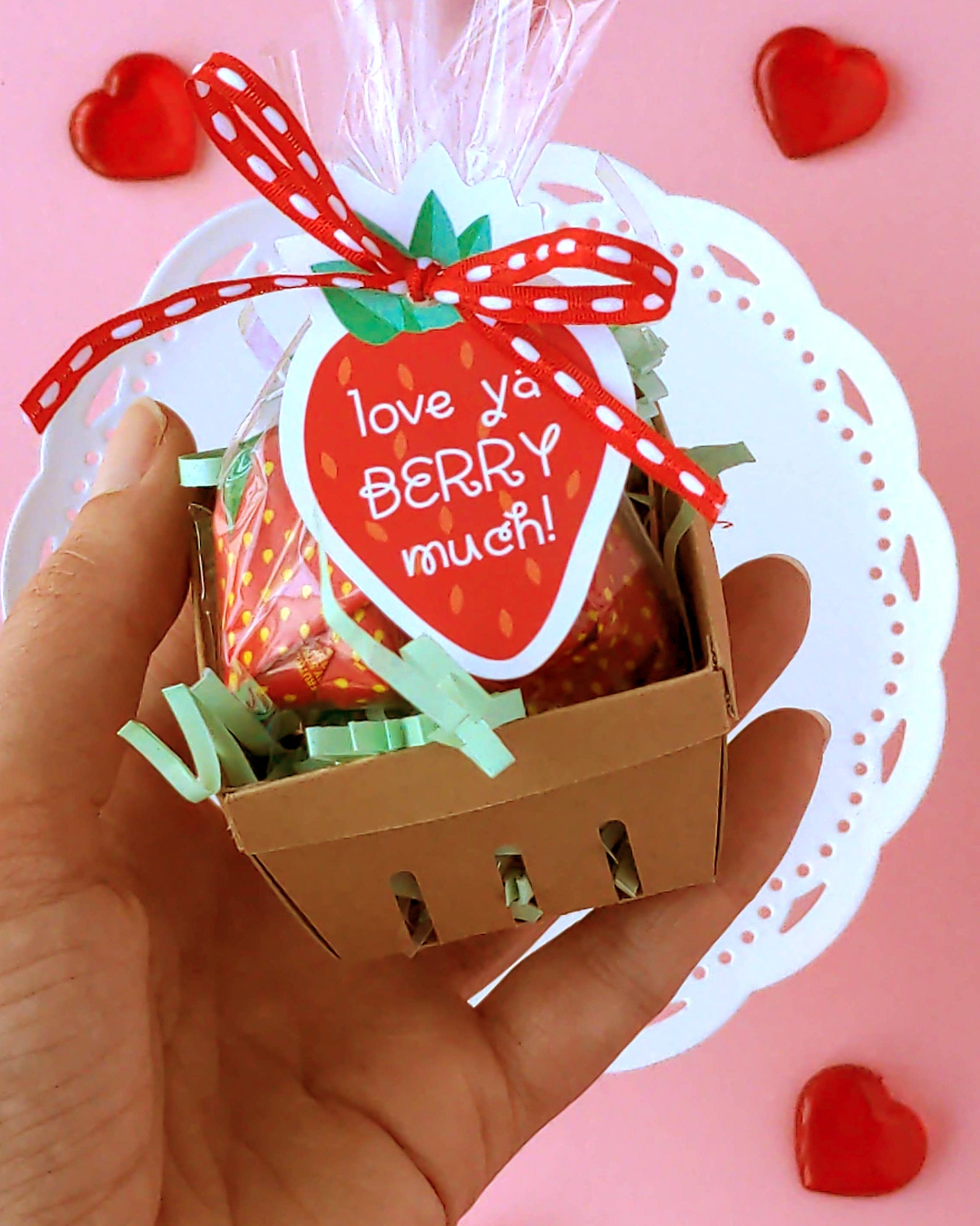 3D Mini Berry Basket Strawberry Gifts SVG & PDF Cut Files | Cute Mini ...