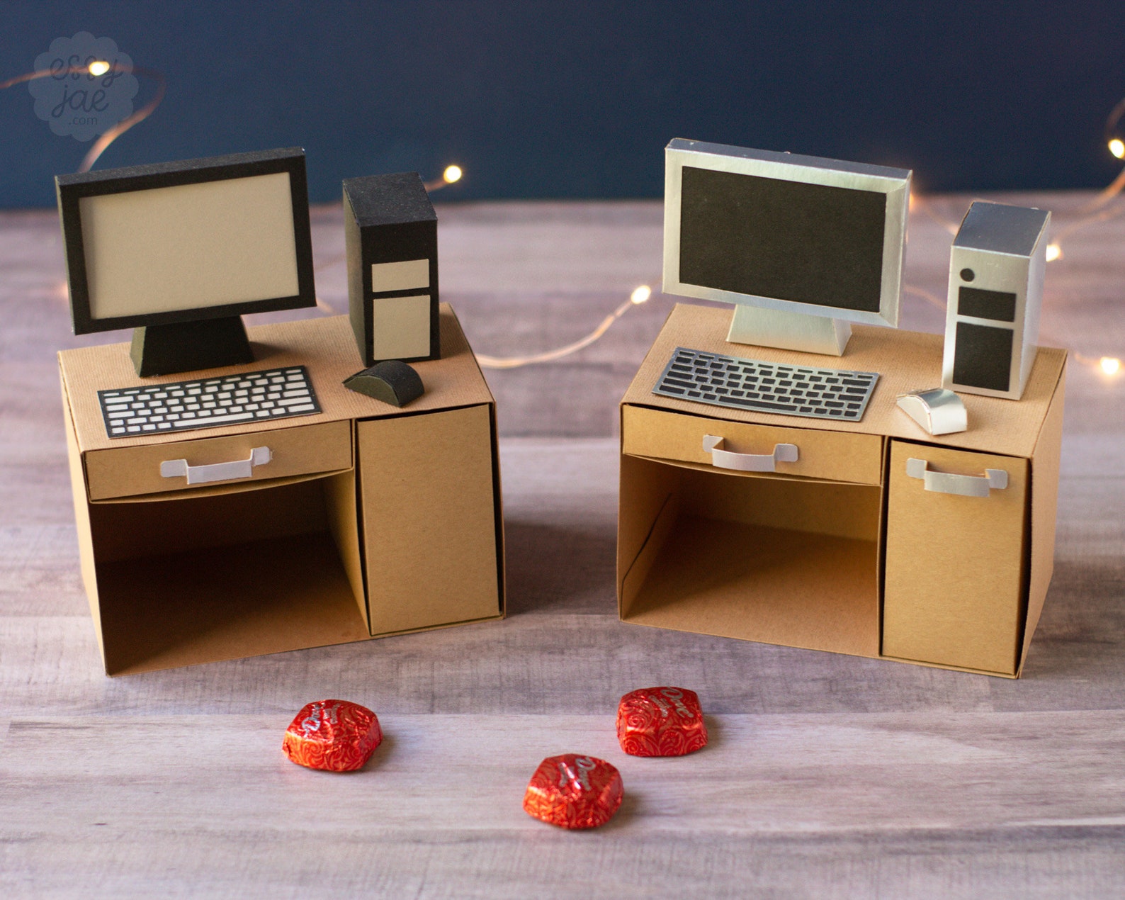 3D Computer and Computer Desk SVG Cut File Gift Card Holder - Etsy