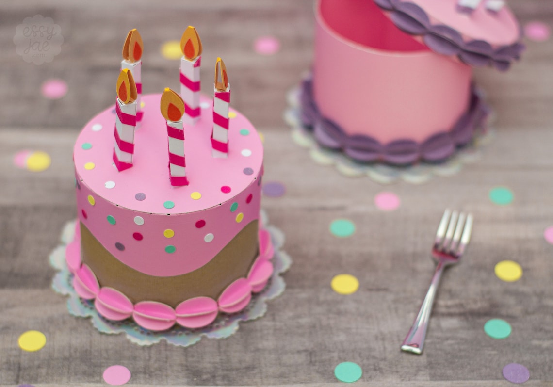 Bundle of 3D Birthday Cake Gift Box SVG Cut Files 3 Mix & | Etsy