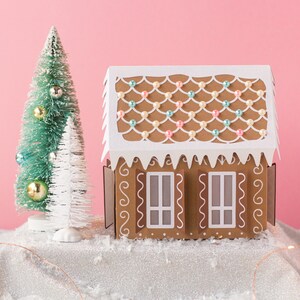 3D Gingerbread House SVG Cut File - 3D Paper Gingerbread House ...