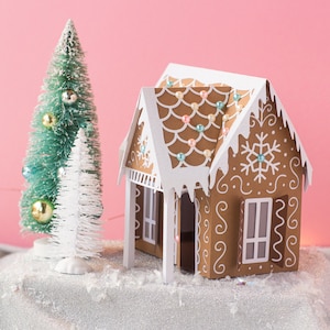 3D Gingerbread House SVG Cut File - 3D Paper Gingerbread House ...