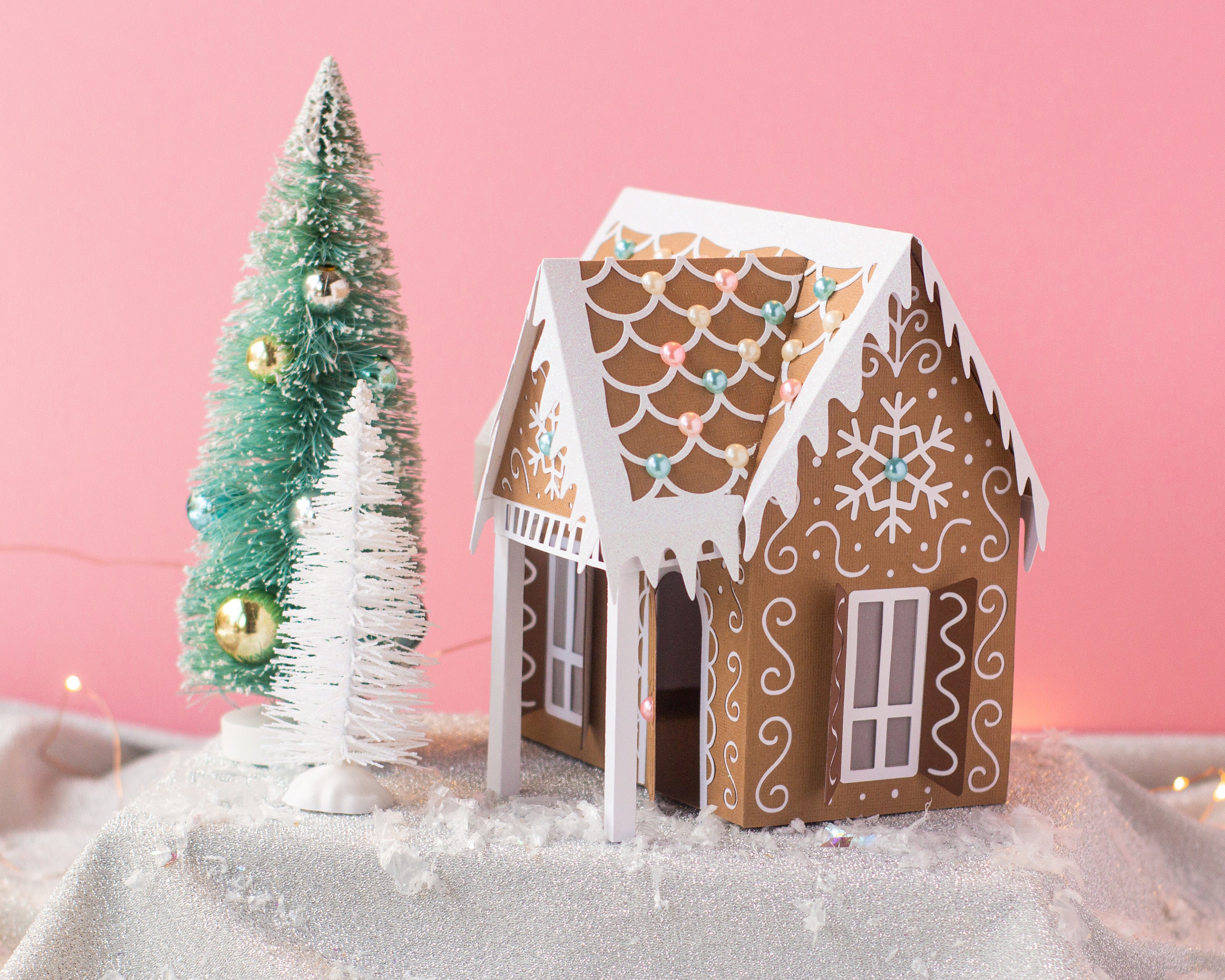 3D Gingerbread House SVG Cut File - 3D Paper Gingerbread House ...