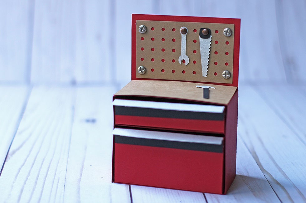 SVG File: 3D Paper Tool Chest Gift Box With Drawers - Etsy
