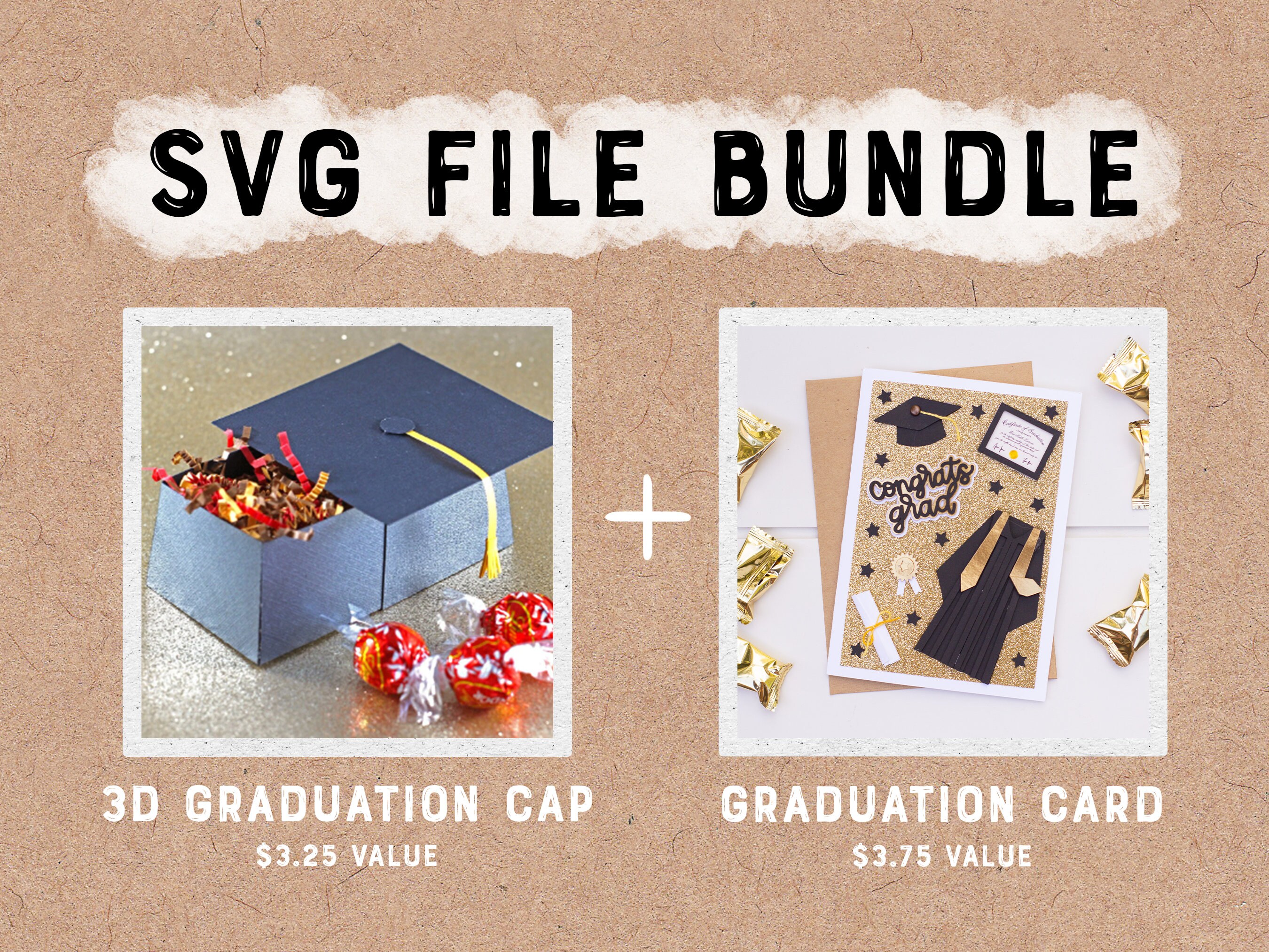 SVG Bundle: 3D Graduation Cap Gift Box SVG + Dimensional Graduation ...