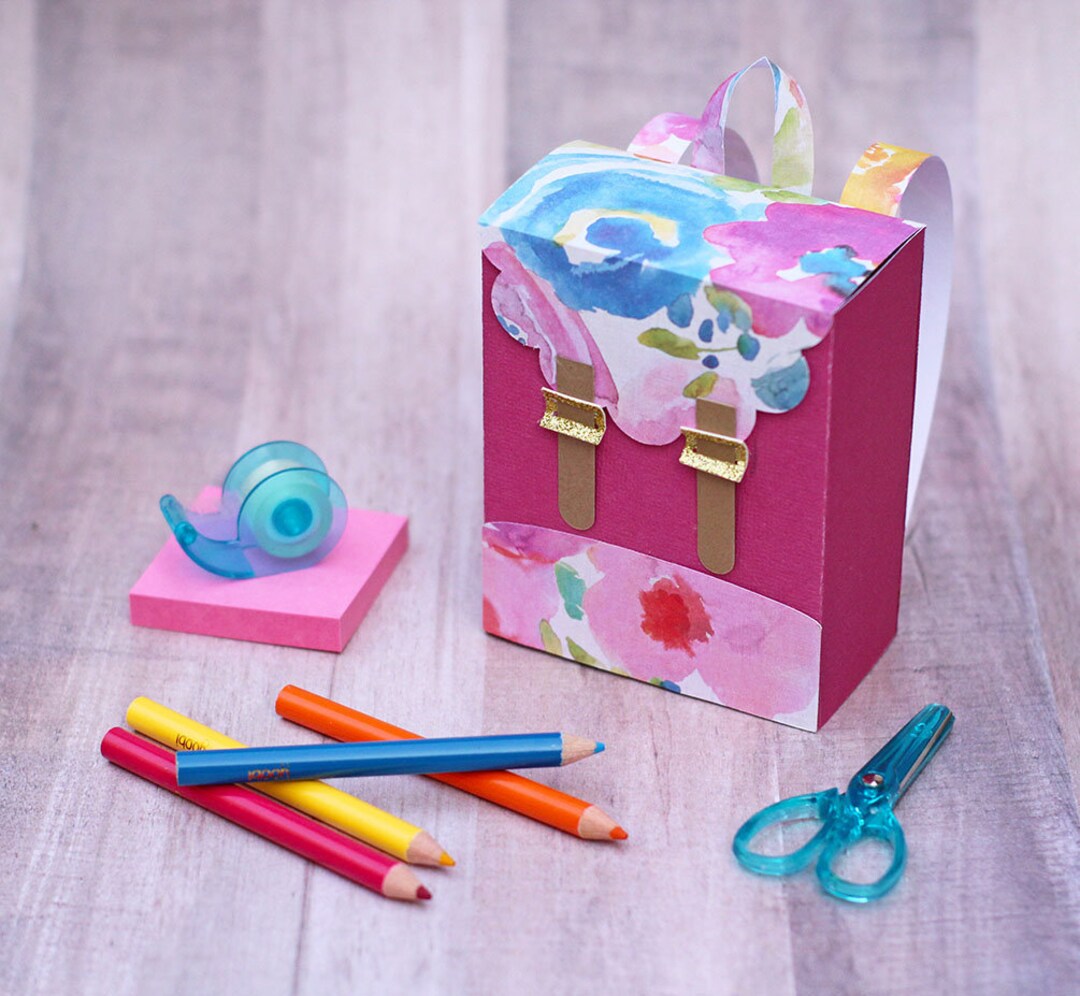 SVG File: 3D Paper Backpack Gift Box / Treat Box / Party Favor SVG Cut ...