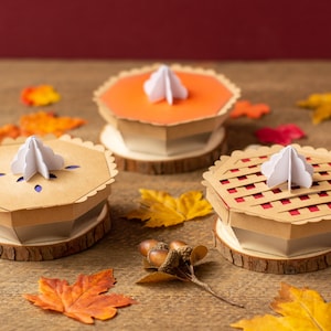 Mini 3D Pie Gift Box SVG Cut File Bundle of Pumpkin Pie, Lattice Pie ...