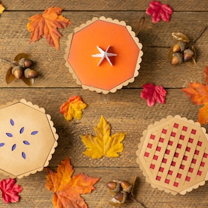 Mini 3D Pie Gift Box SVG Cut File Bundle of Pumpkin Pie, Lattice Pie ...