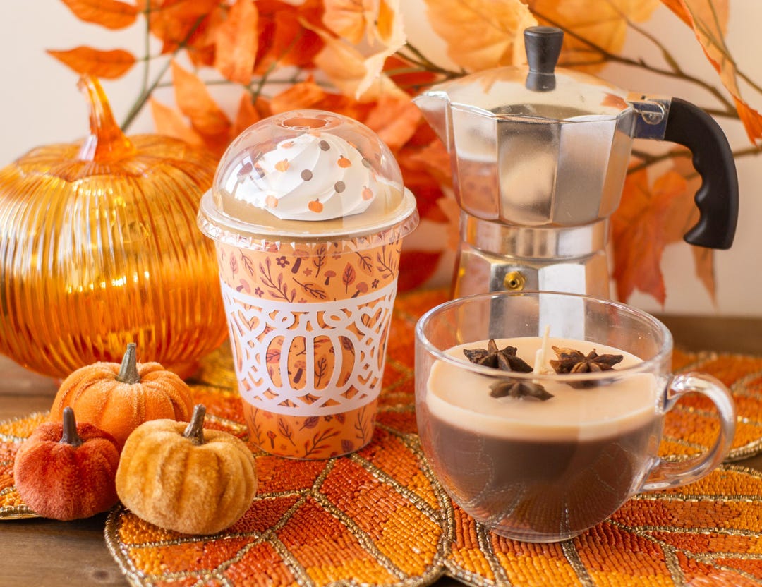 3D Pumpkin Spice Latte Box SVG: 3D Paper Coffee Cup Cut File Digital ...