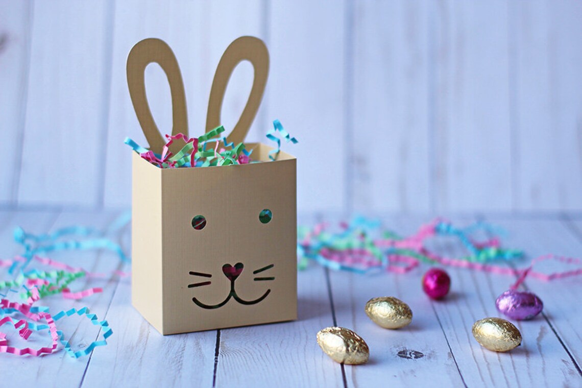 SVG File: Cute Easter Bunny Treat Box / Gift Box / Favor Box - Etsy