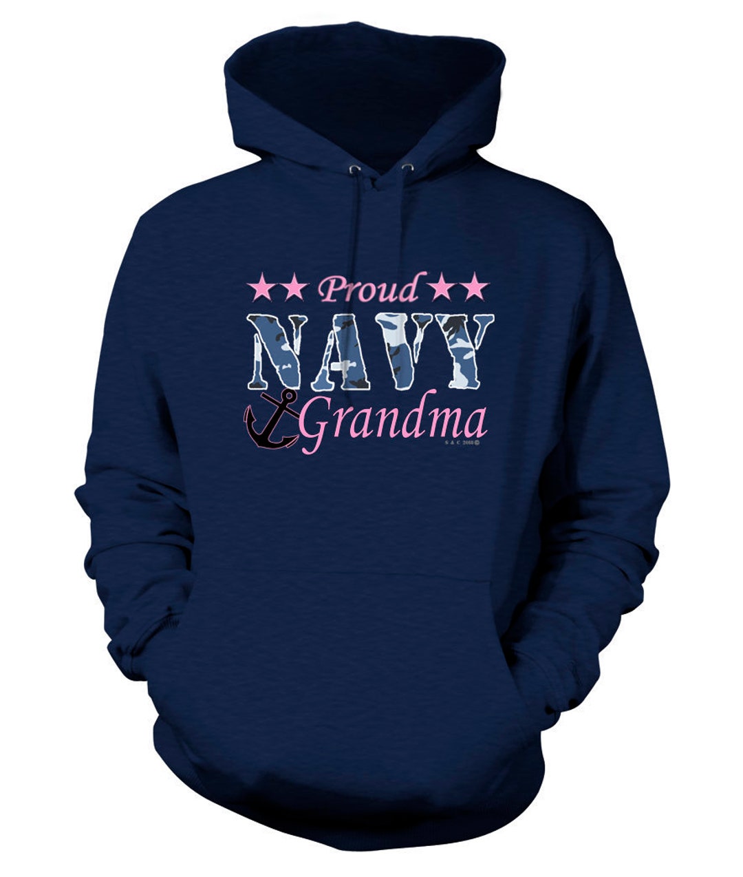 Proud Navy Grandma Pullover Hoodie - Adult 50/50 Cotton/polyester ...