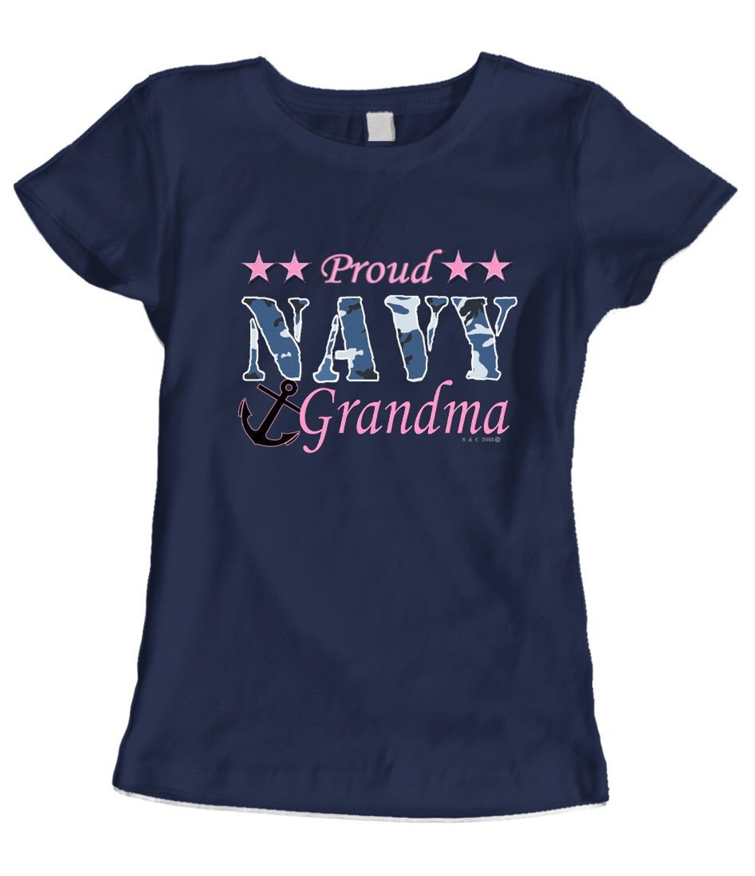 Proud Navy Grandma Ladies 100% Cotton T-shirt (various Colors) - Etsy