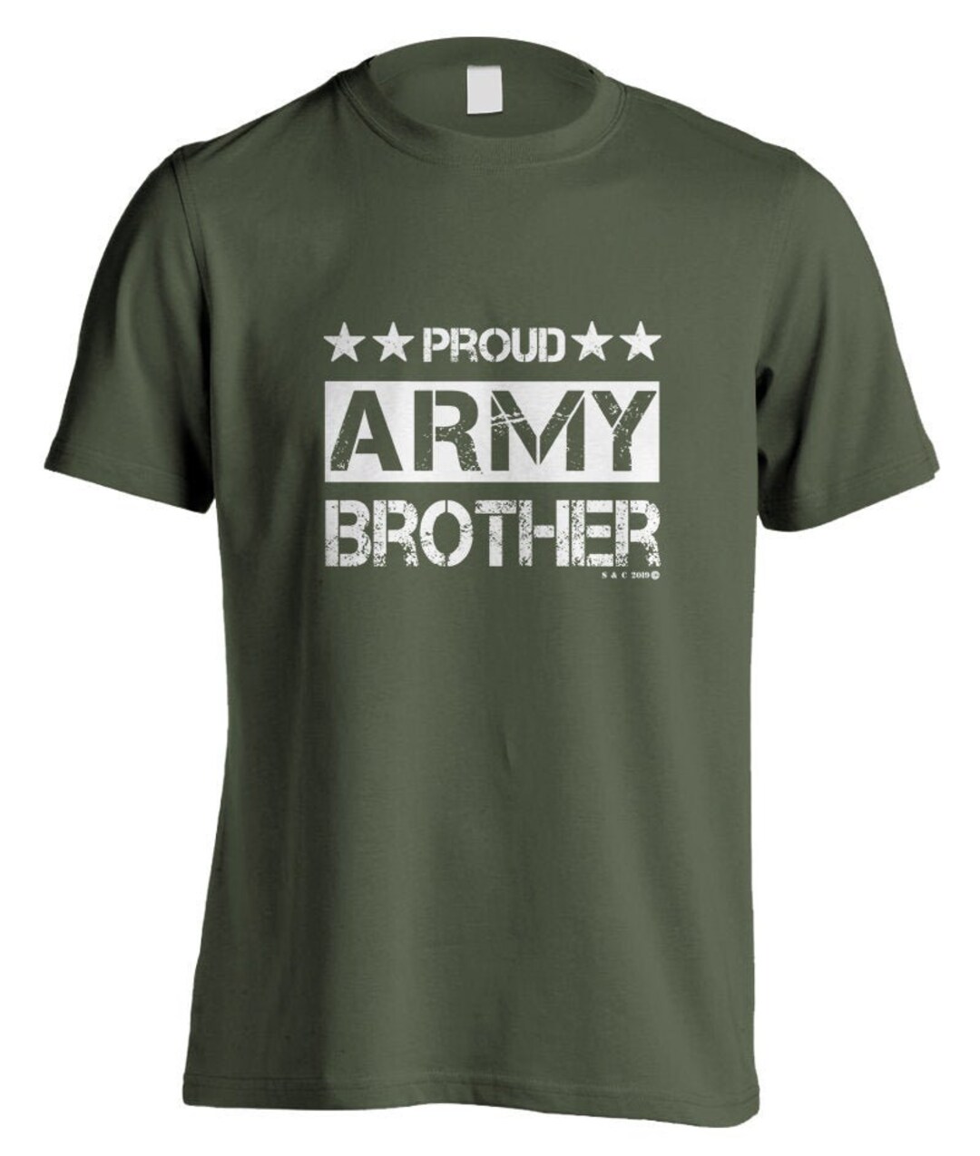 Proud Army Brother Stencil Lettering 100% Cotton T-shirt (military ...