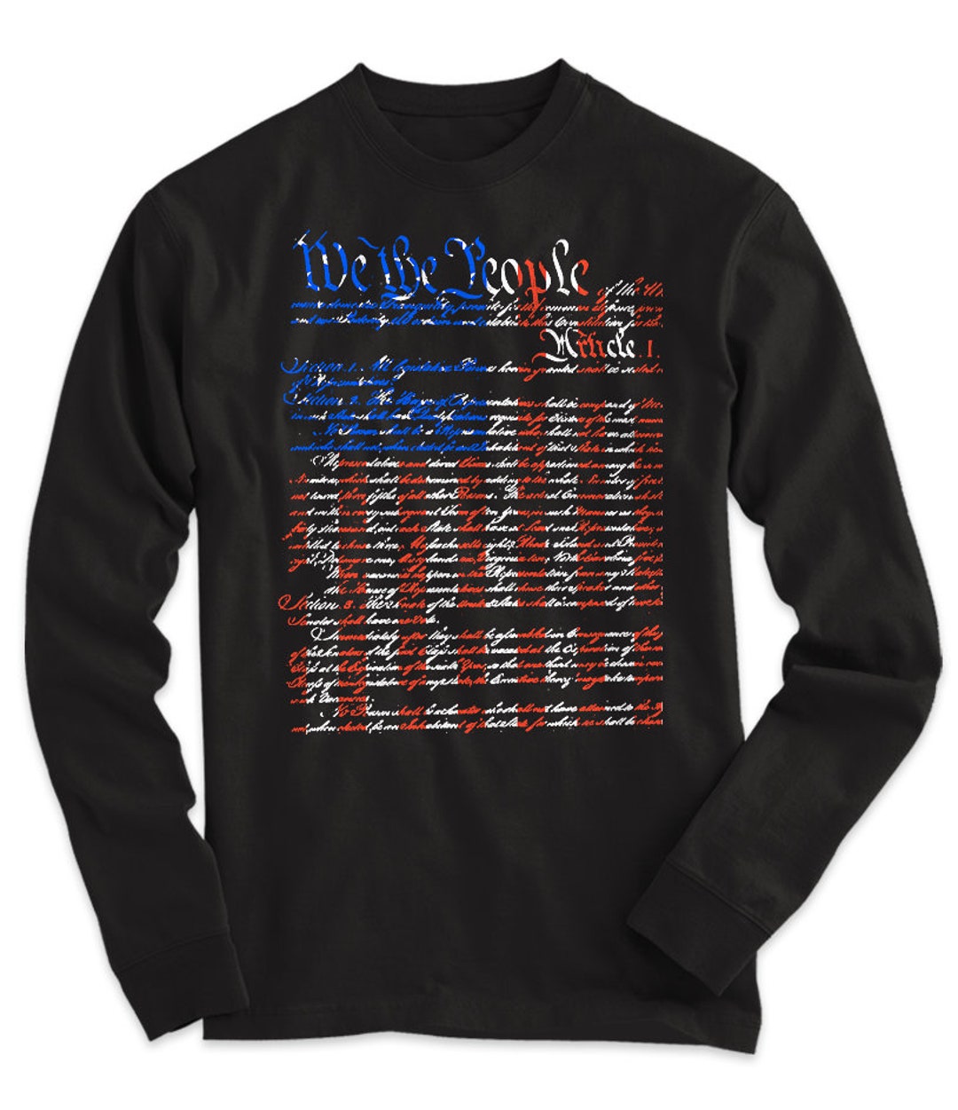 We The People Constitution Mens Long Sleeve 100 Cotton T Shirt