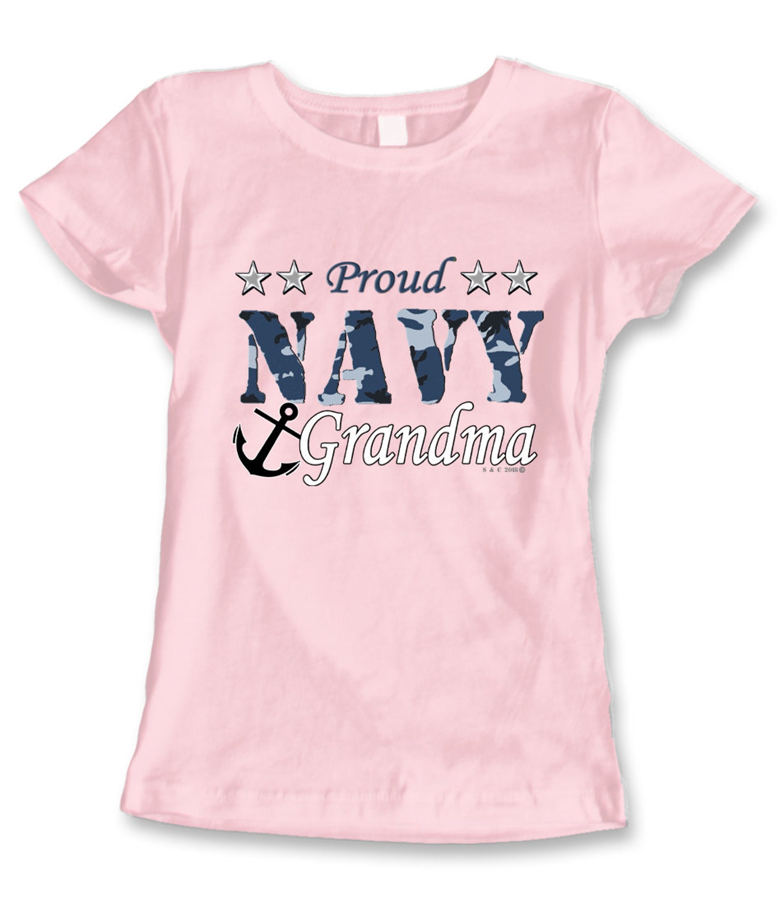 Proud Navy Grandma Ladies 100% Cotton T-shirt (various Colors) - Etsy