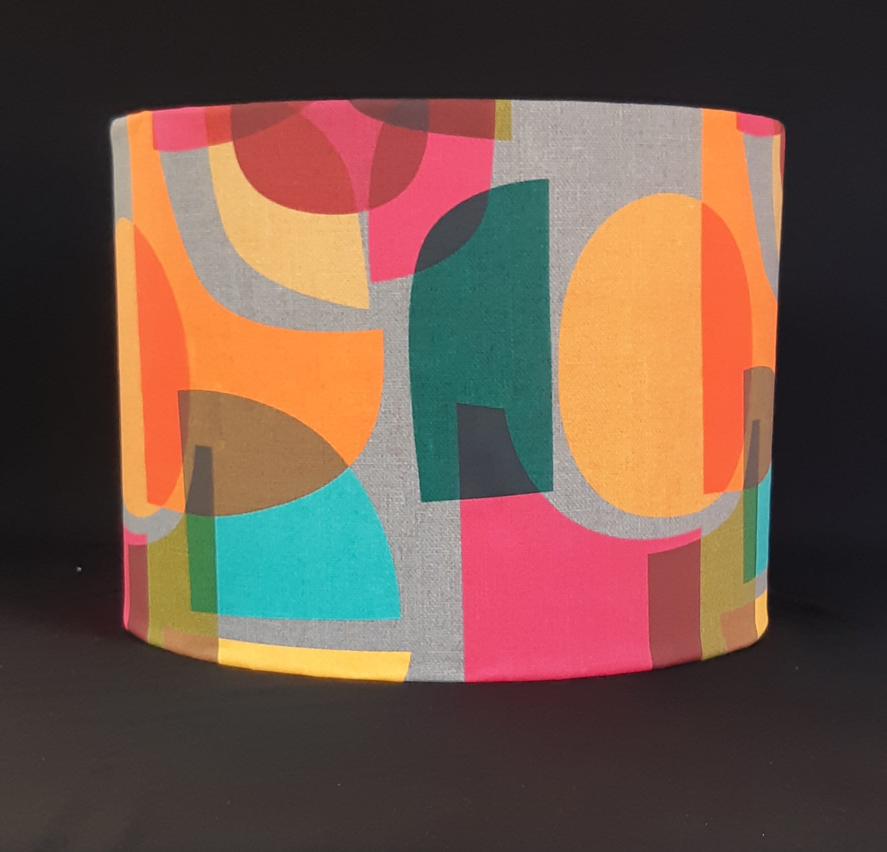 Multi-coloured/colored Lampshade Abstract Pink Grey Yellow | Etsy