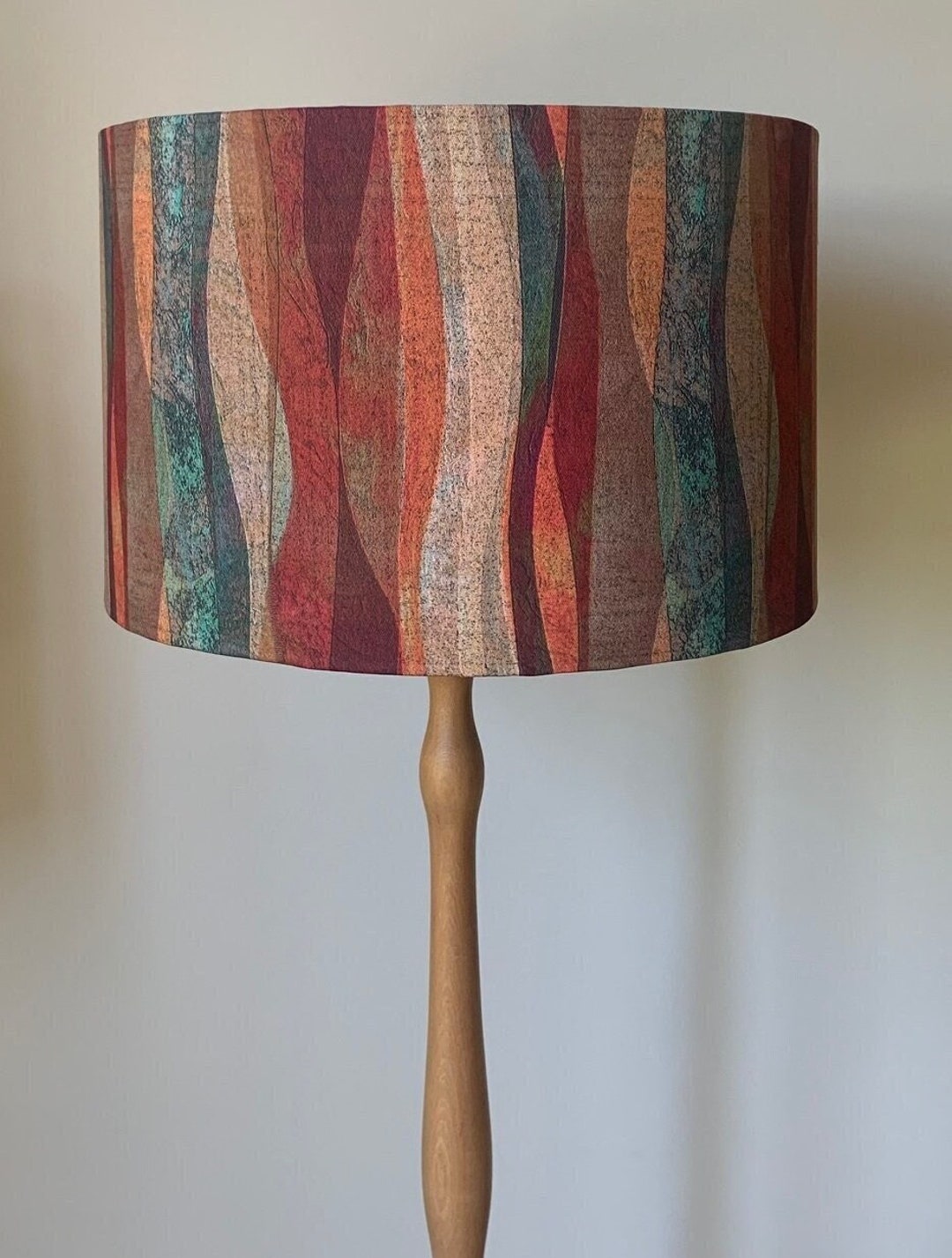 Taupe, Orange, Rust, Blues, Deep Red, Creams Lampshade Mid Century ...
