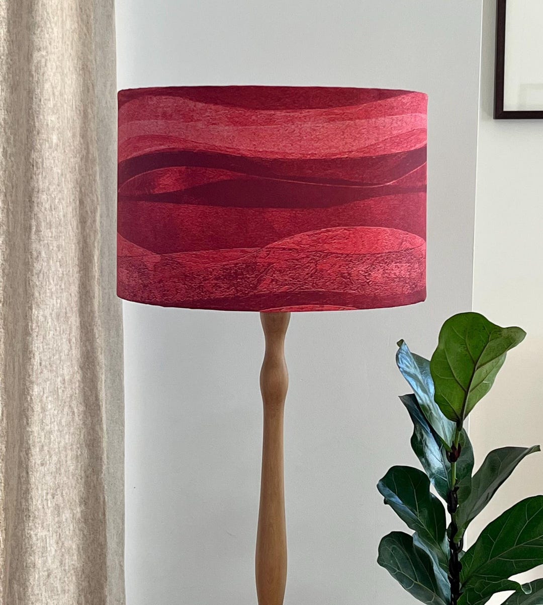 Shades of Red, Wavy Lampshade| Mid Century Large Lampshade | Abstract ...