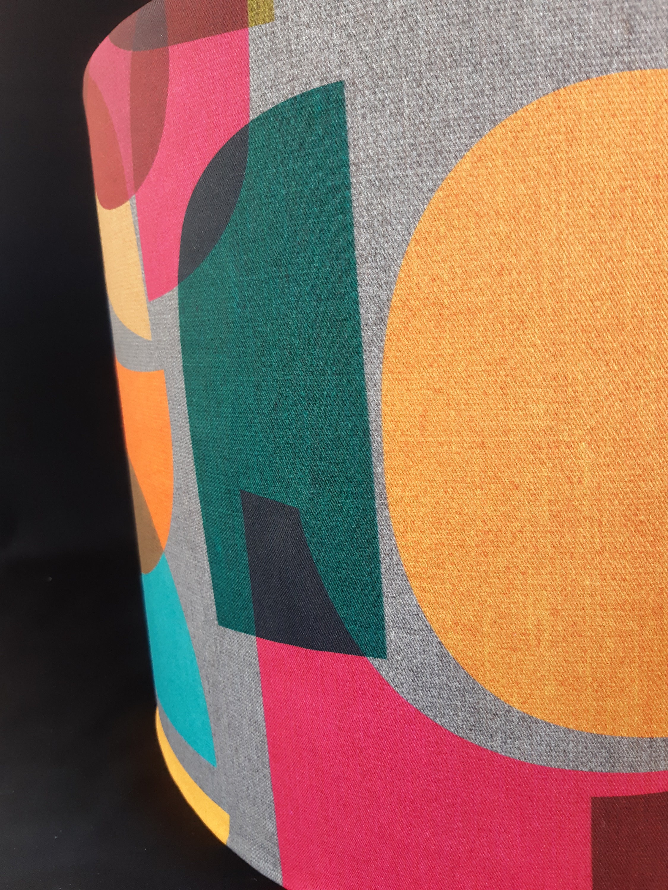 Multi-coloured/colored Lampshade Abstract Pink Grey Yellow - Etsy Australia