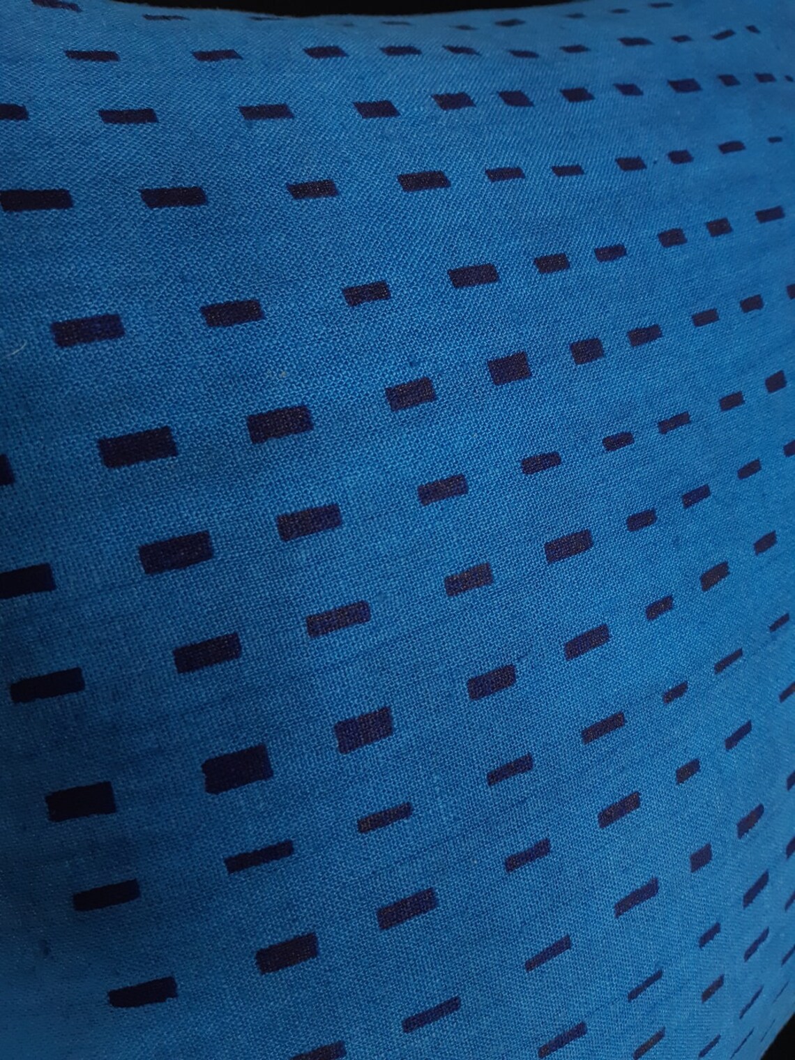 Navy Blue Screen Printed Lines/dashes on a Washed Royal Blue - Etsy