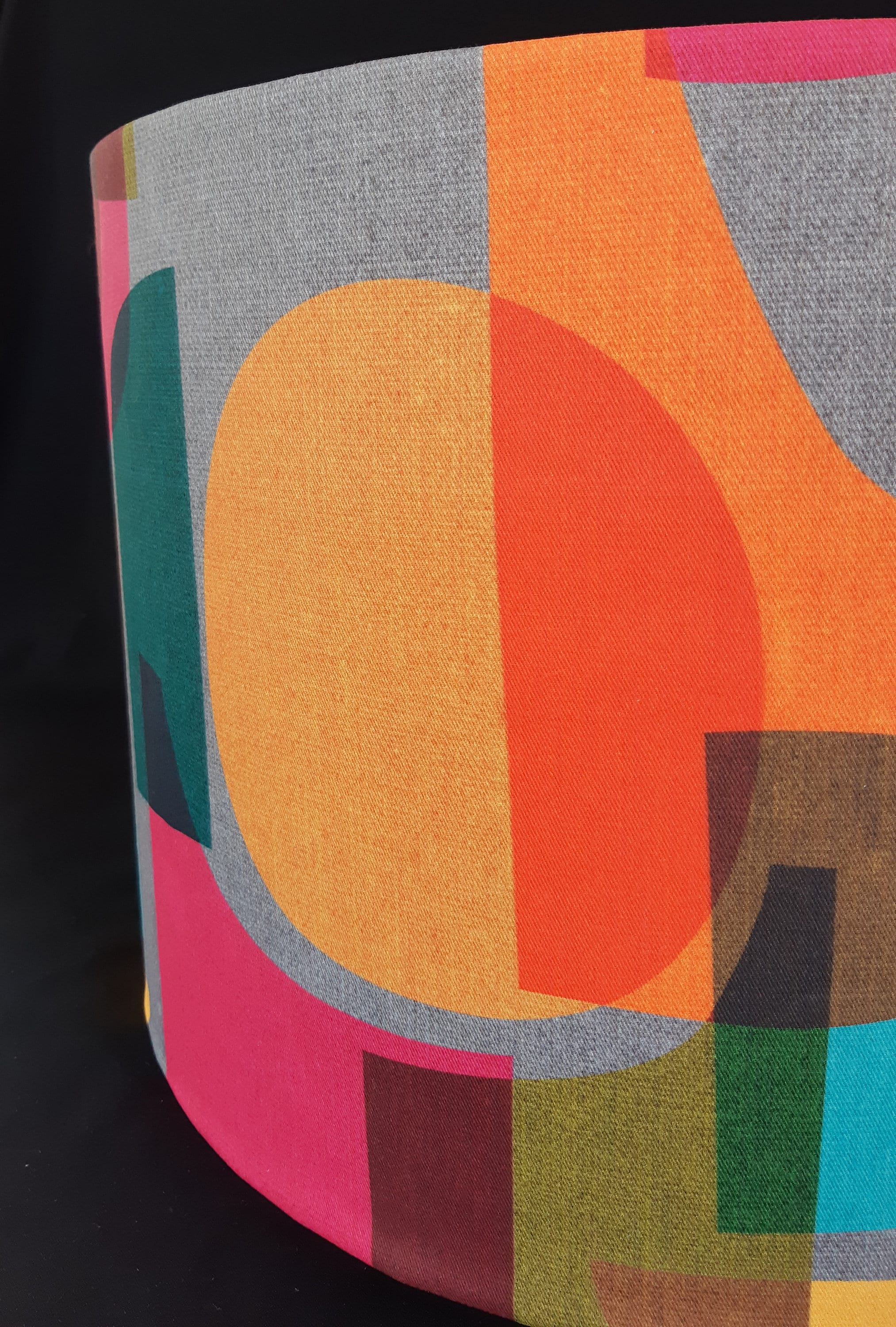 Multi-coloured/colored Lampshade Abstract Pink Grey Yellow - Etsy Australia