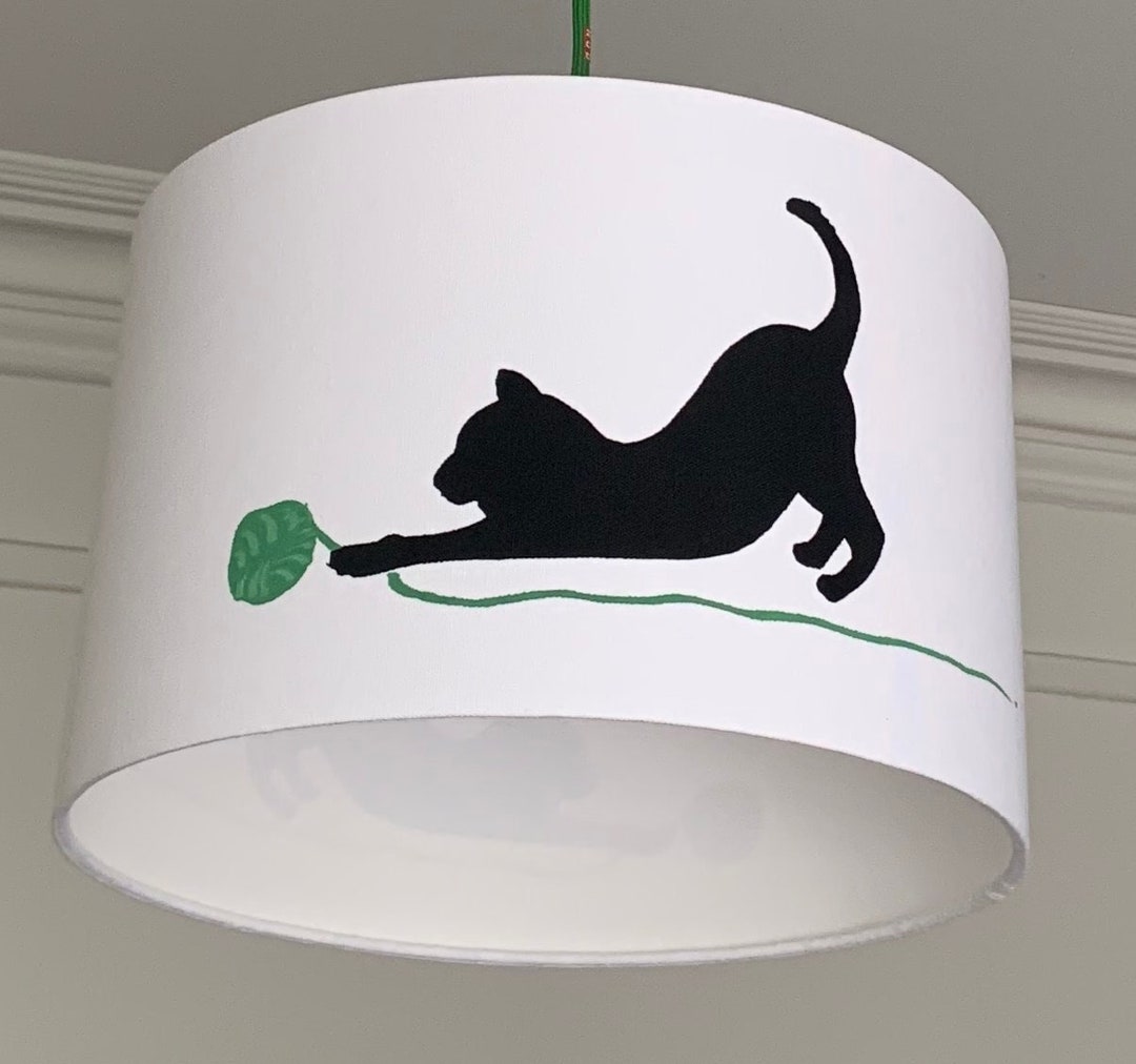 Black Cat Lampshade Kitten Lamp Shade Children's - Etsy