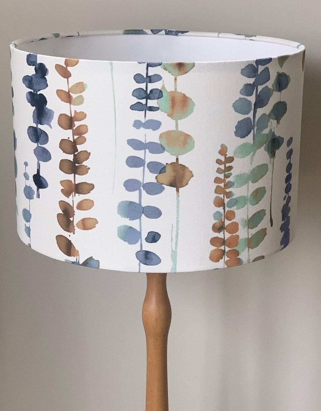 Abstract Watercolour Floral Blues, Turquoise, Brown Botanical Leaf ...