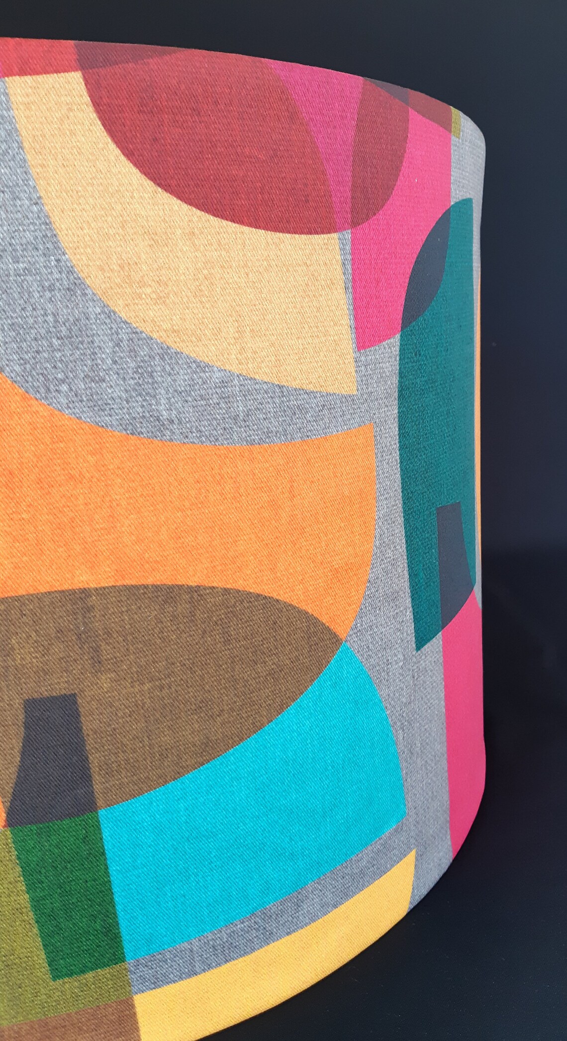 Multi-coloured/colored Lampshade Abstract Pink Grey Yellow - Etsy Australia