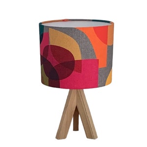 Multi-coloured/colored Lampshade | Abstract Pink, Grey, Yellow Drum ...