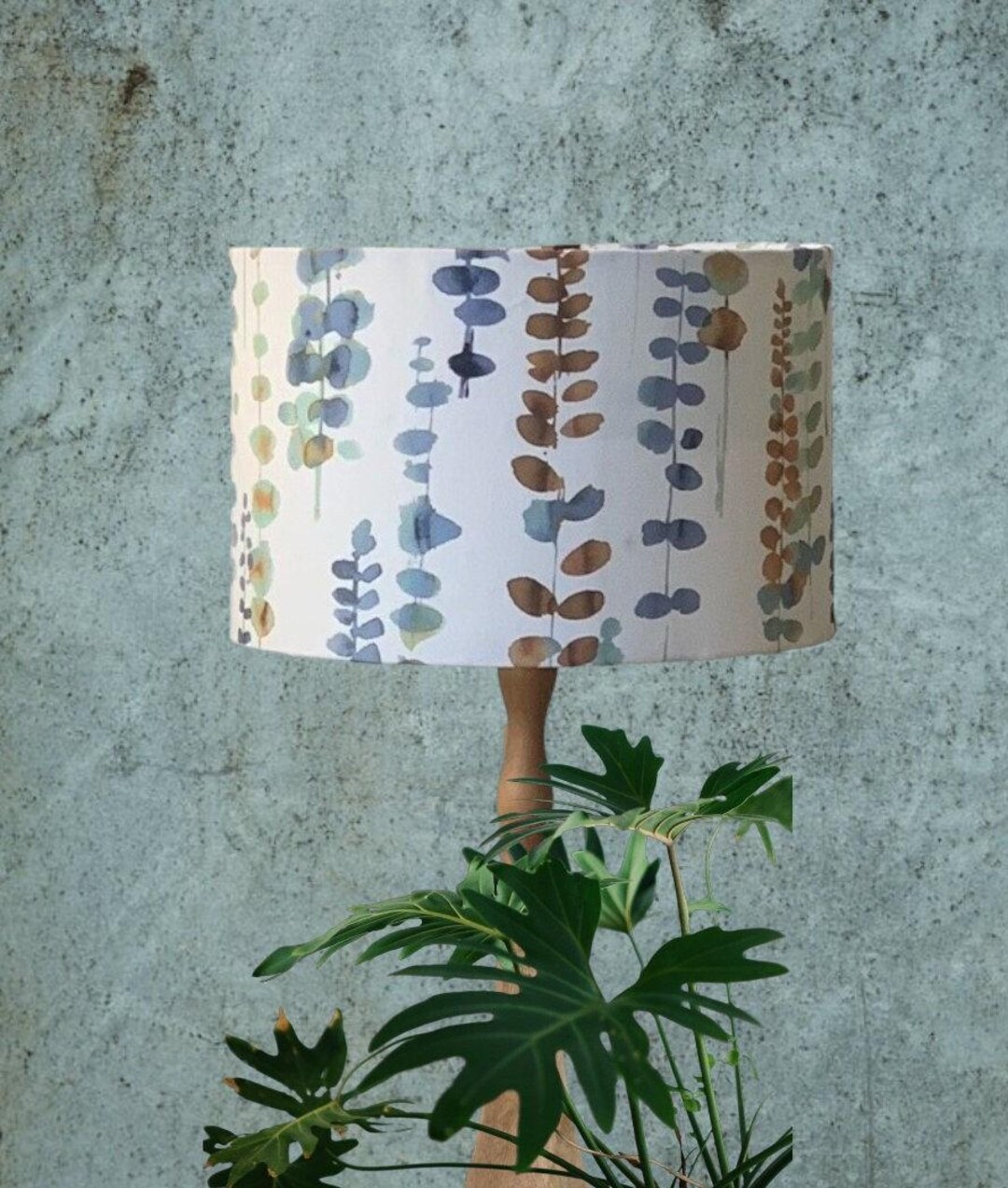 Abstract Watercolour Floral | Blues, Turquoise, Brown Botanical Leaf ...