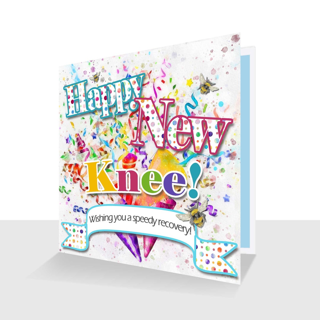 Knee Replacement Get Well Card: Happy New Knee Surgery Recovery - Etsy