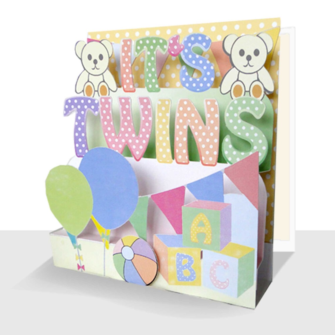 New Baby Twins Card Luxury 3D Twins Card Personalised Option Pop up ...