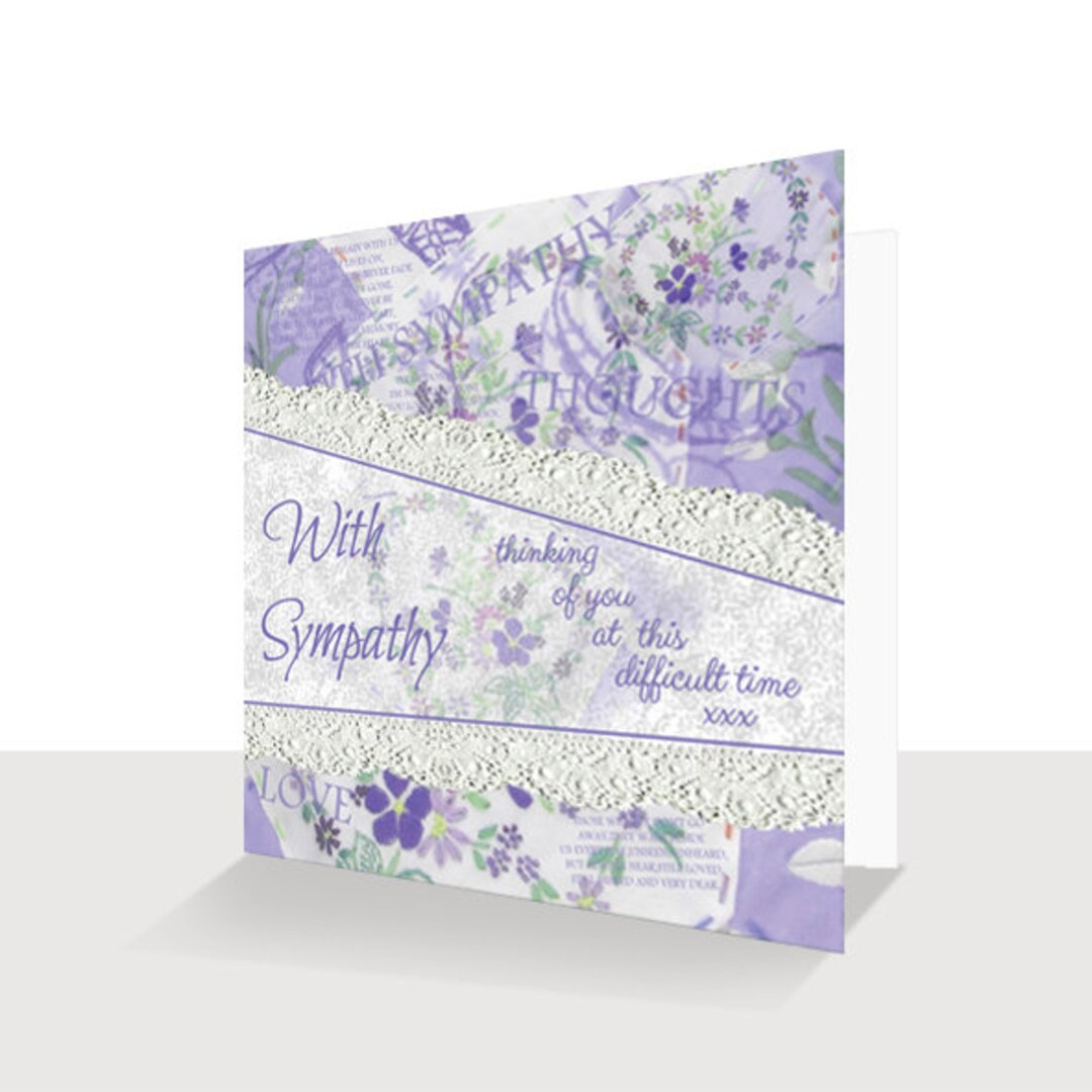 With Sympathy Card Purple Floral Condolence Card Thinking - Etsy