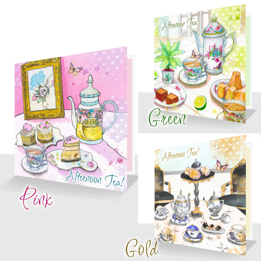 Afternoon Tea Invitation Card: Vintage Floral Design Quality ...