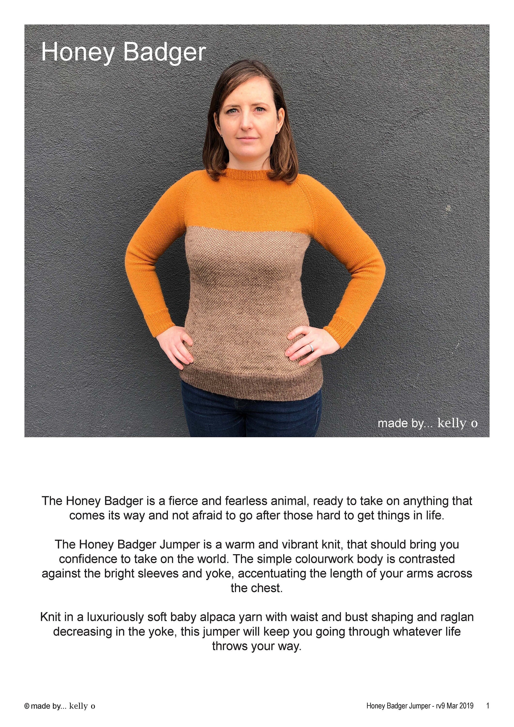 Honey Badger Jumper Knitting Pattern - Etsy