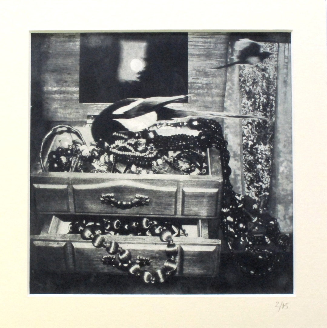 Magpies and Jewellery Box. Photo Etching Limited Edition. Hand Pulled ...