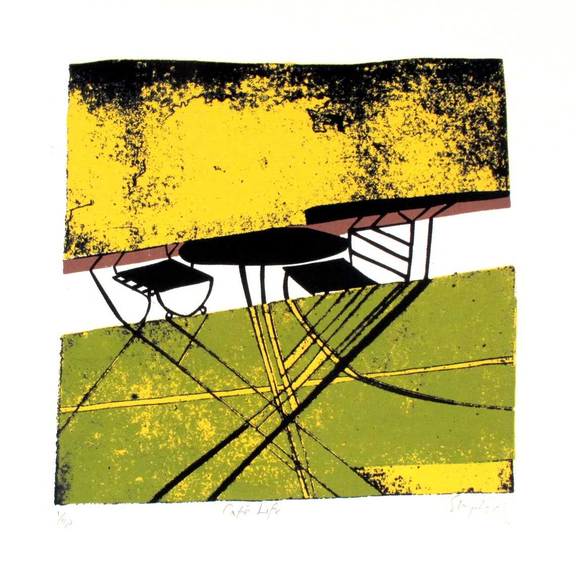 Cafe Life Screenprint by Simon Ripley. Rare Limited Edition - Etsy