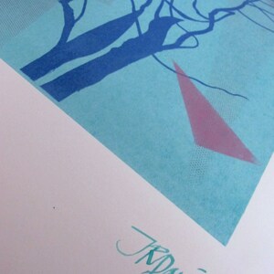 Abstract Screenprint in Turquoise, Pink and Blue by Robert Davies ...