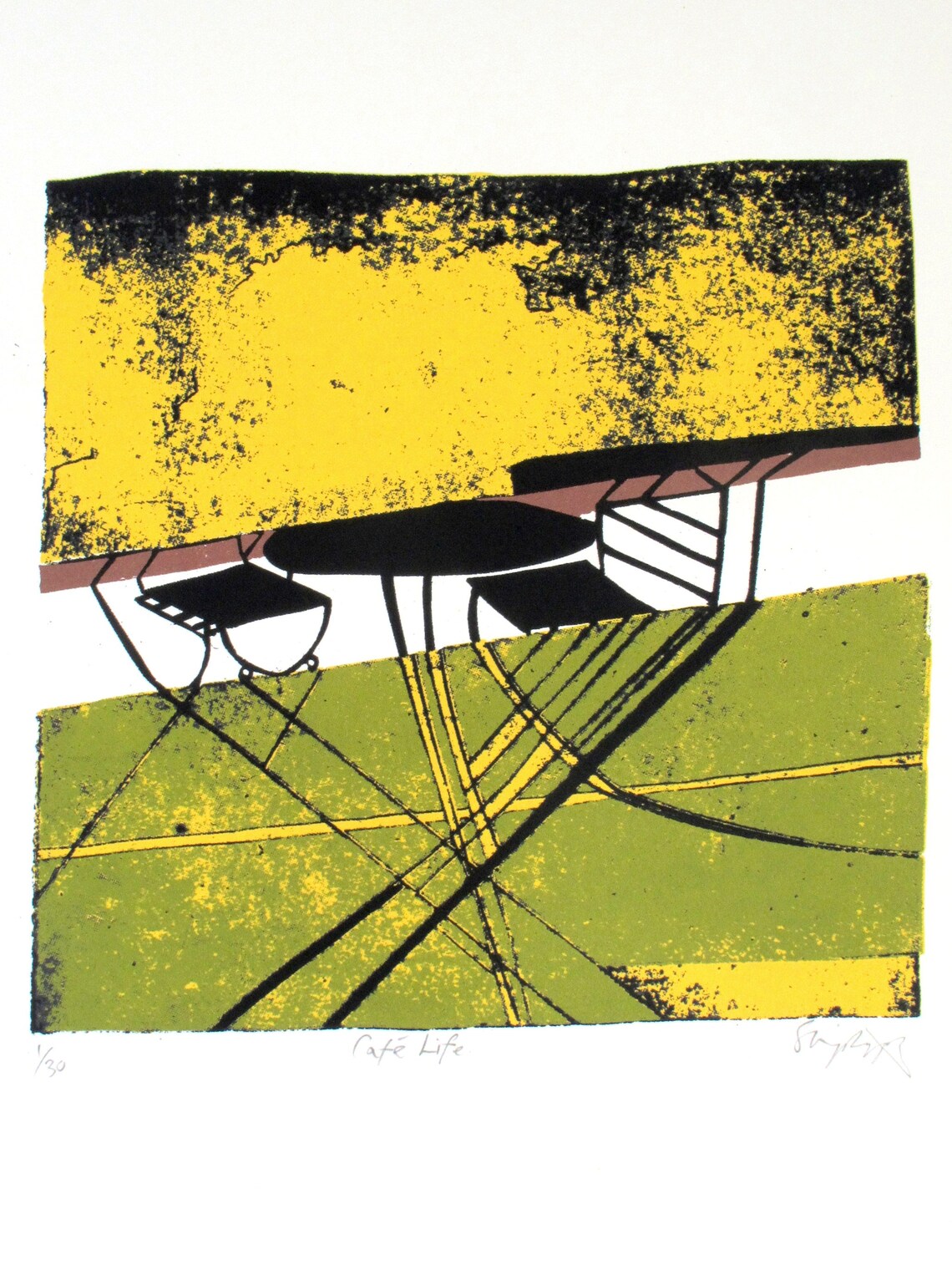 Cafe Life Screenprint by Simon Ripley. Rare Limited Edition - Etsy