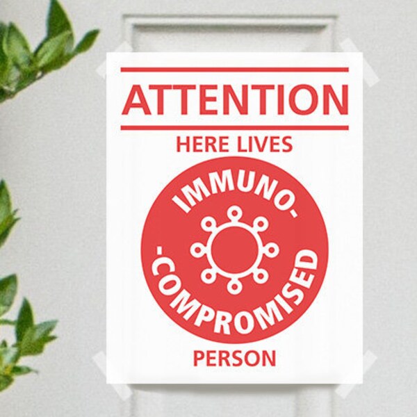 Immunocompromised Sign - Etsy