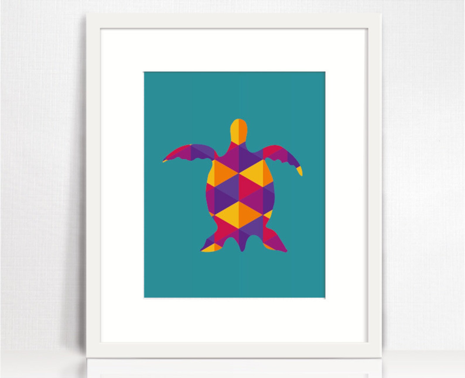 Turtle Art Print. Geometric Sea Turtle Art. Turtle Silhouette - Etsy